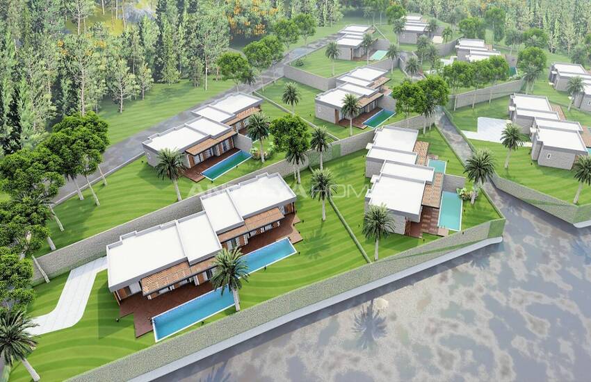 Lake and Nature View Villas in a Complex in Mugla Bodrum