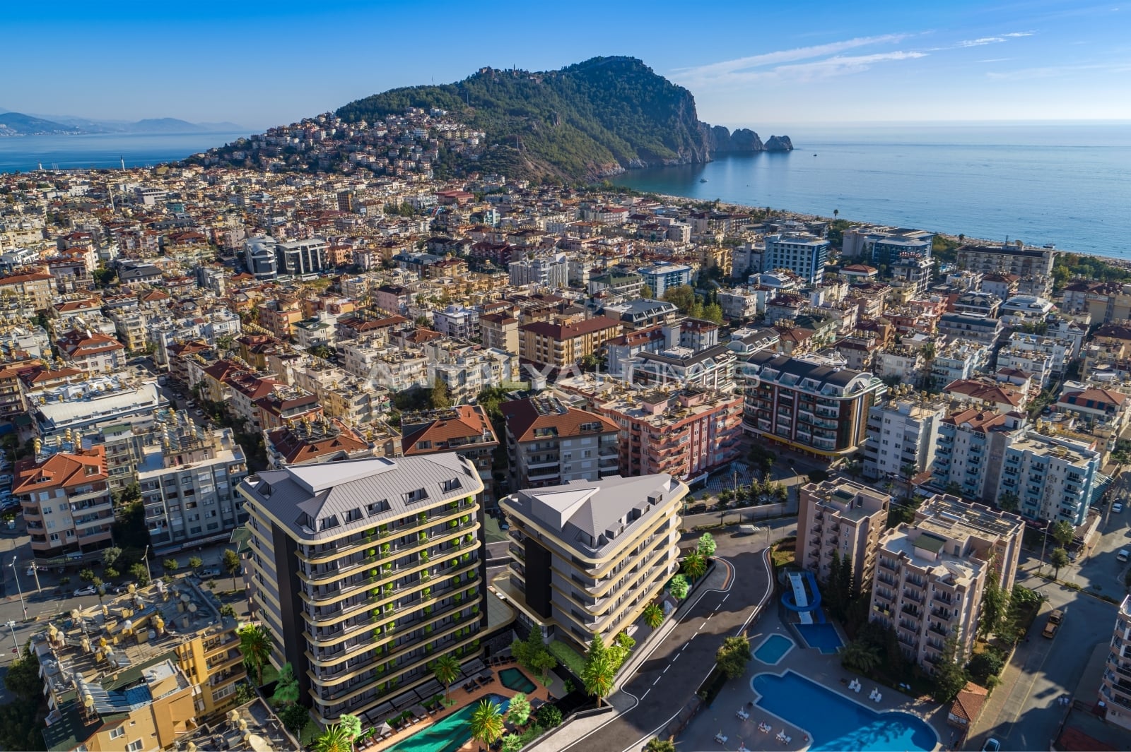 Fastigheter med rika komplexa faciliteter i Alanya Center