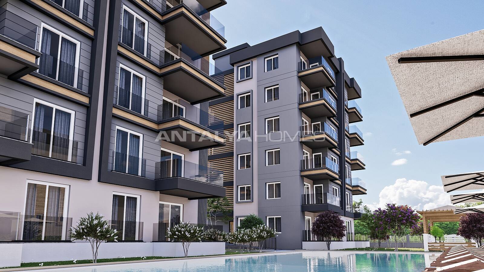 New Build Properties in Complex with Pool in Altintas Antalya