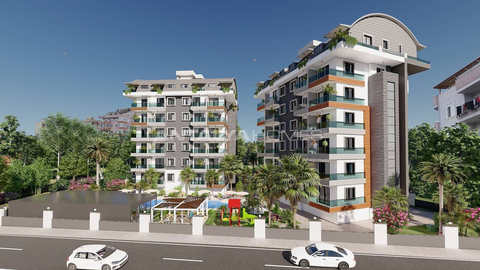 Antalya Gazipaşa'da Kale ve Deniz Manzaralı Satılık Daireler