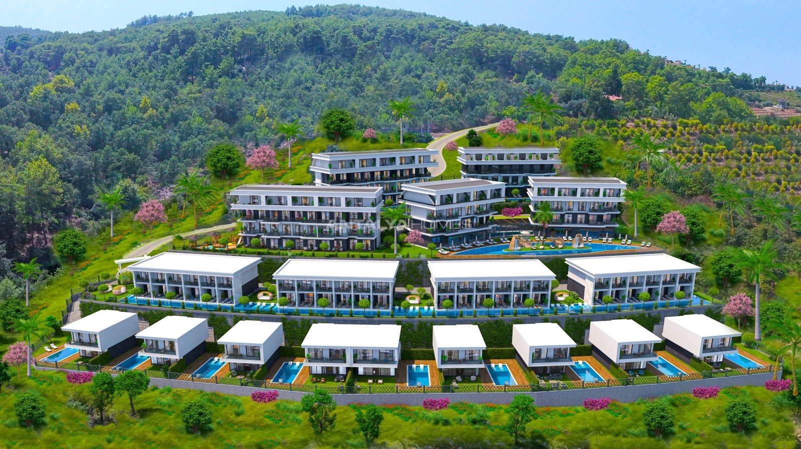 Luxe Villas in a Complex with Forest and Sea Views in Alanya