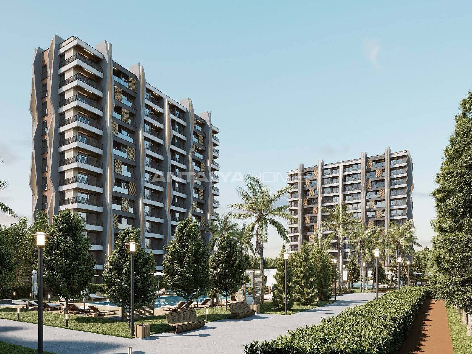 Flats with Spacious Spaces in a Complex in Antalya Altintas
