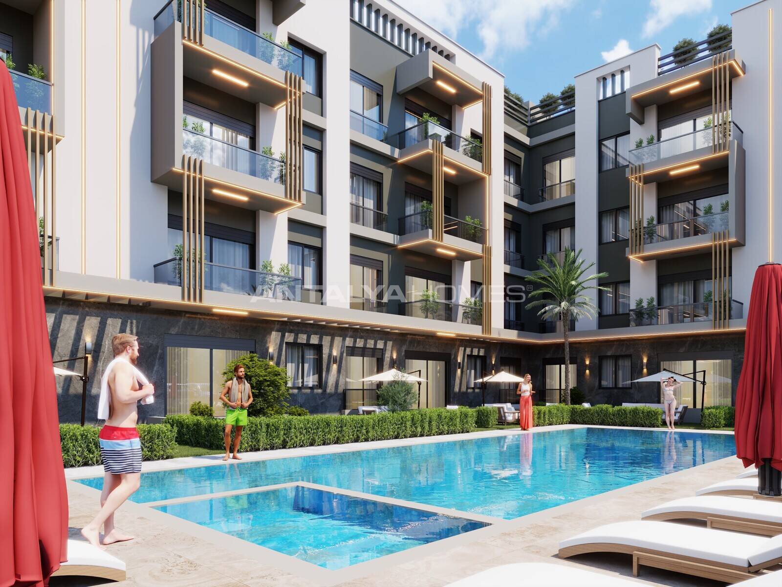 Flat in a Complex with Pool and Parking in Antalya Altıntaş