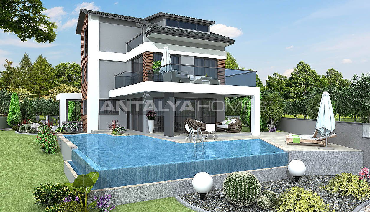 Modern Triplex Villa with Swimming Pool in Oludeniz Fethiye