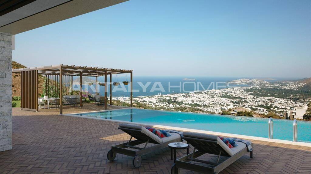 Stone Houses with Panoramic Sea View in Bodrum Turgutreis