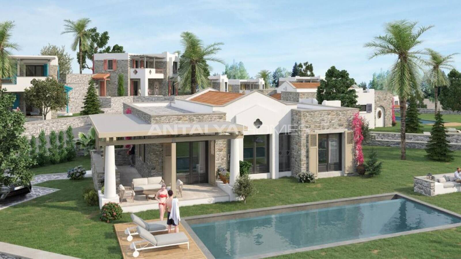 Bodrum Gümüşlük'te Havuzlu ve Taş Kaplamalı Müstakil Evler