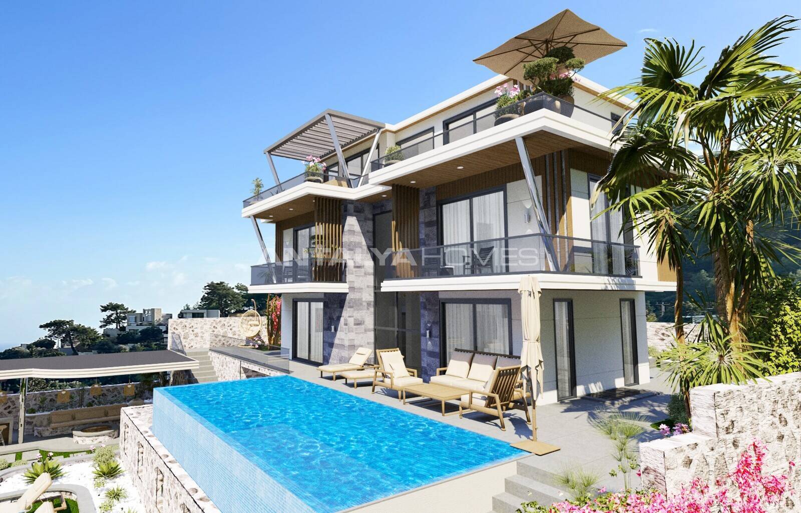 Fethiye'de Kesintisiz Deniz Manzaralı Satılık Villa